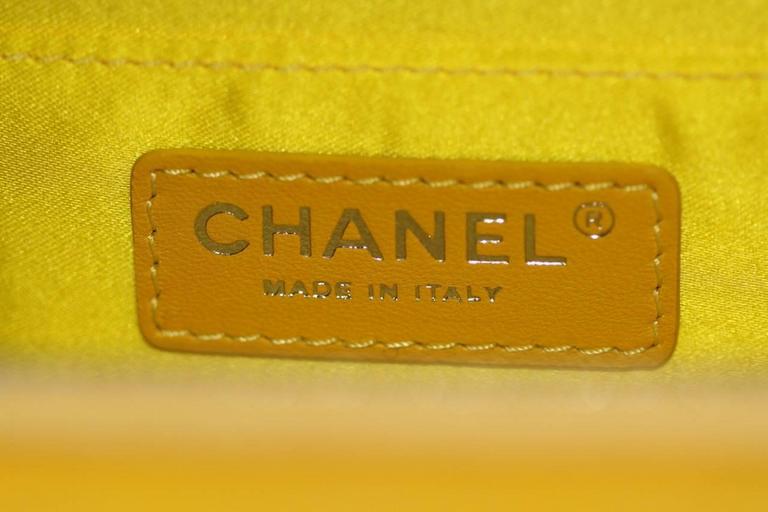 Chanel Mini Pocket Box Bag - Yellow Quilted Patent Leather - Pristine ...