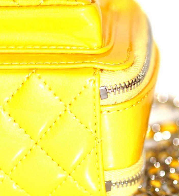 Chanel Mini Pocket Box Bag - Yellow Quilted Patent Leather - Pristine ...