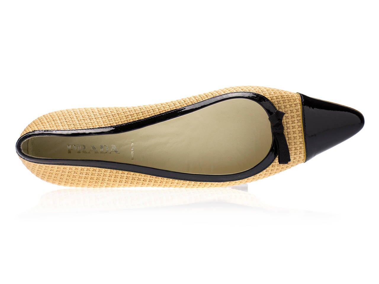 Prada Rattan Flats For Sale at 1stDibs