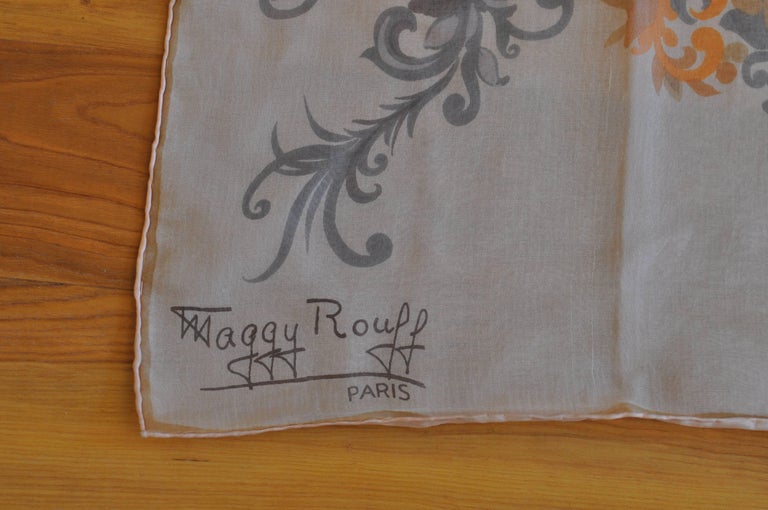 1930s Maggy Rouff Silk Scarf 30x30 at 1stDibs | maggy rouff paris scarf