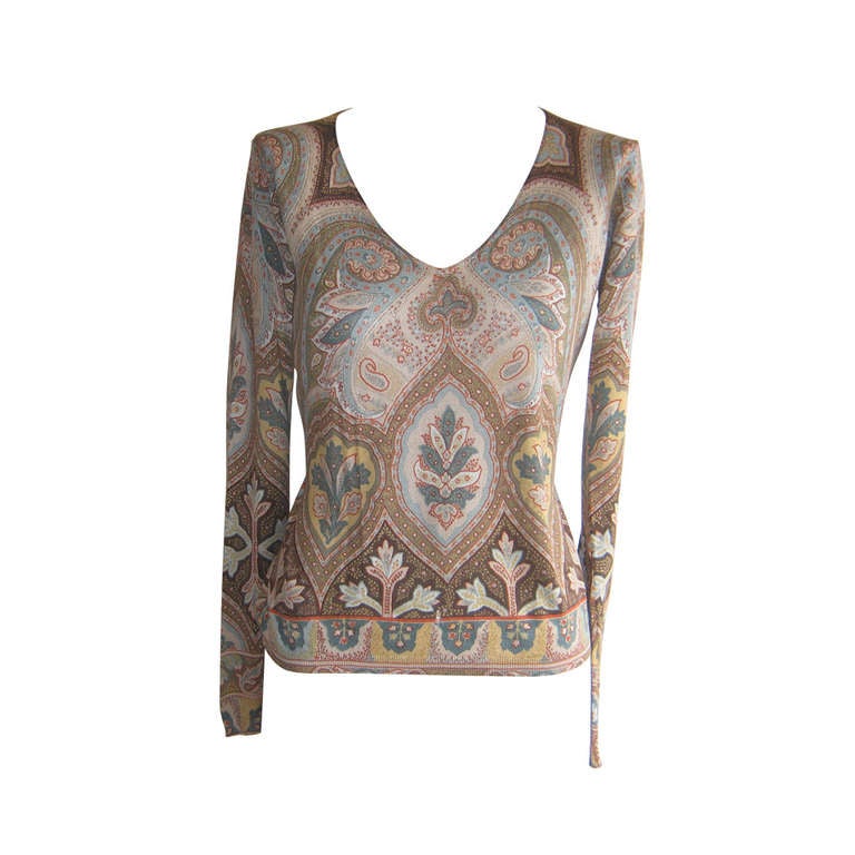 ETRO Paisley Silk and Cashmere sweater at 1stDibs | 538187072