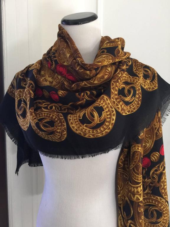 Chic Chanel Large Wool Shawl at 1stDibs