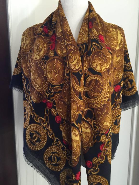 Chic Chanel Large Wool Shawl at 1stDibs