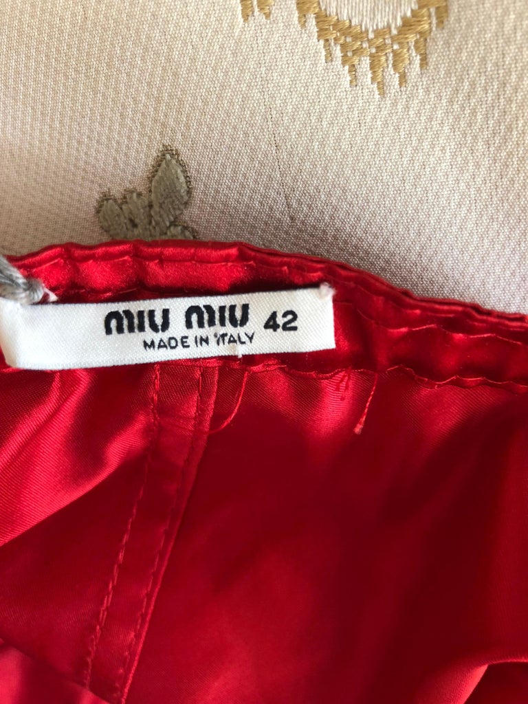 Miu Miu Red Silk "Boxing" Shorts (42 Itl) W/Tag at 1stDibs | miu miu ...