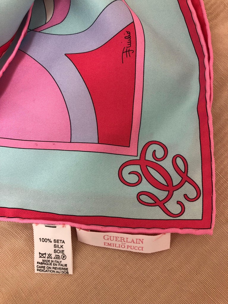 2007 Emilio Pucci for Guerlain Silk Scarf Limited Edition 34"x34" at ...