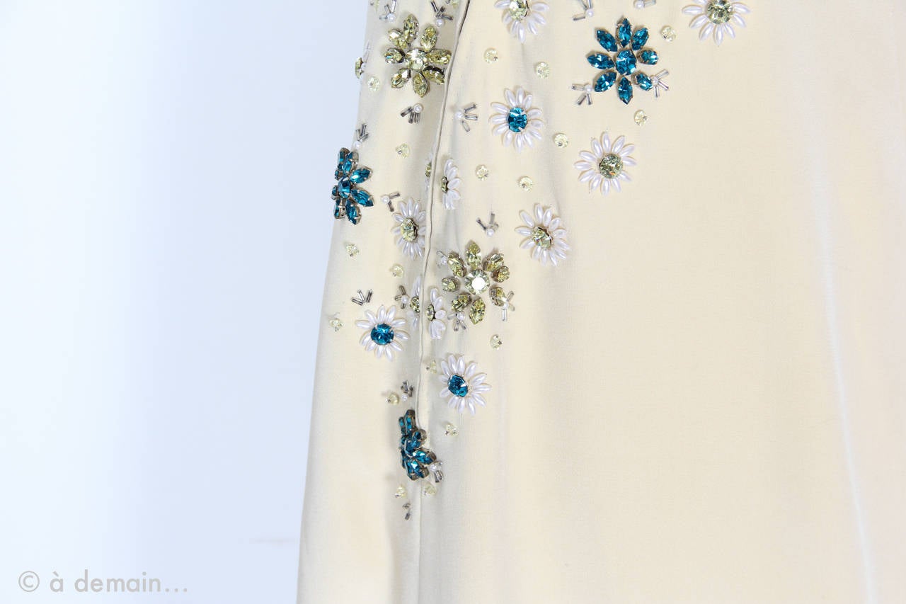 1963 Evening Dress designed by Marie Clouet and embroidered by Lesage ...