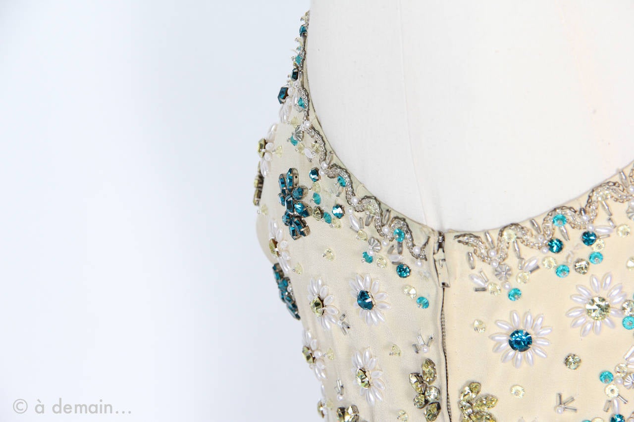 1963 Evening Dress designed by Marie Clouet and embroidered by Lesage ...