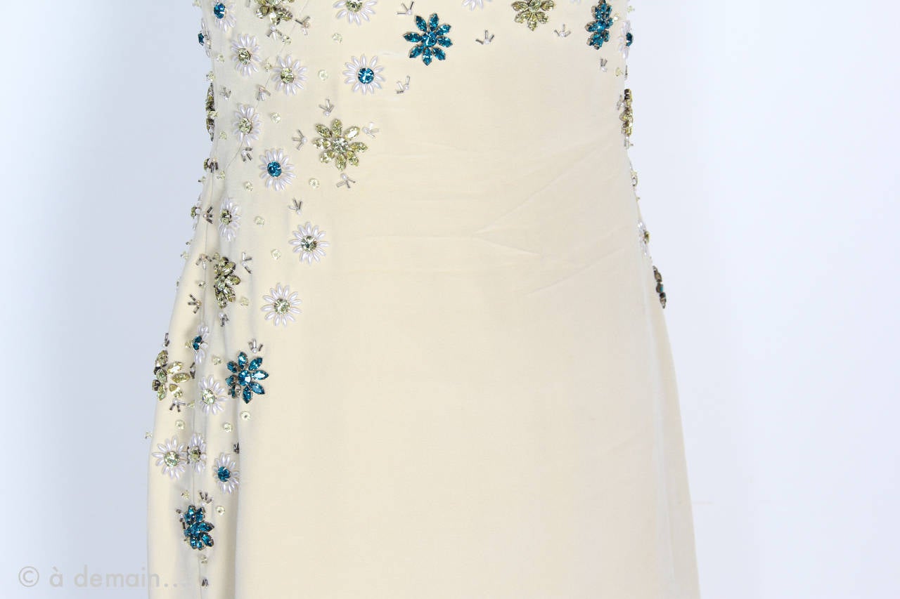 1963 Evening Dress designed by Marie Clouet and embroidered by Lesage ...