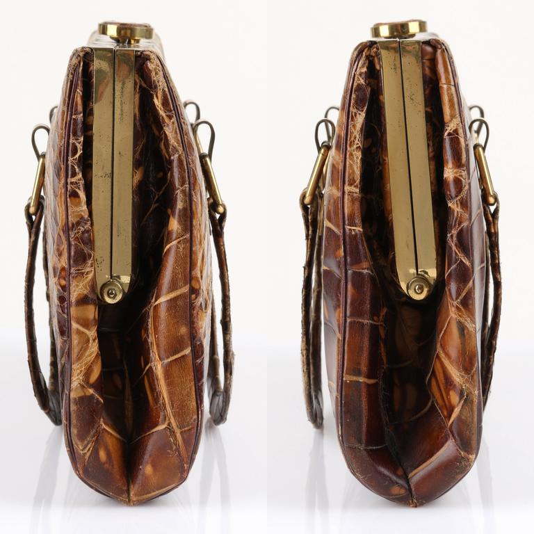 VTG HERMES 1930s Genuine Alligator Crocodile Croc Handbag Purse - Rare ...