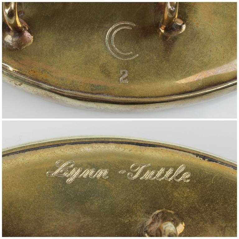 LYNN TUTTLE Black Alligator Raw Edge Leather Natural Stone Brass Buckle ...