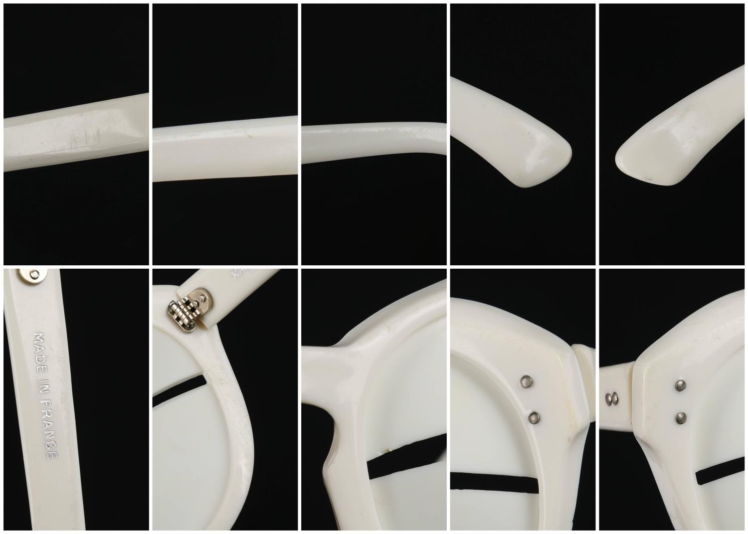 ANDRE COURREGES S/S 1965 Iconic "Lunettes Eskimo" Ivory Plastic Slit ...