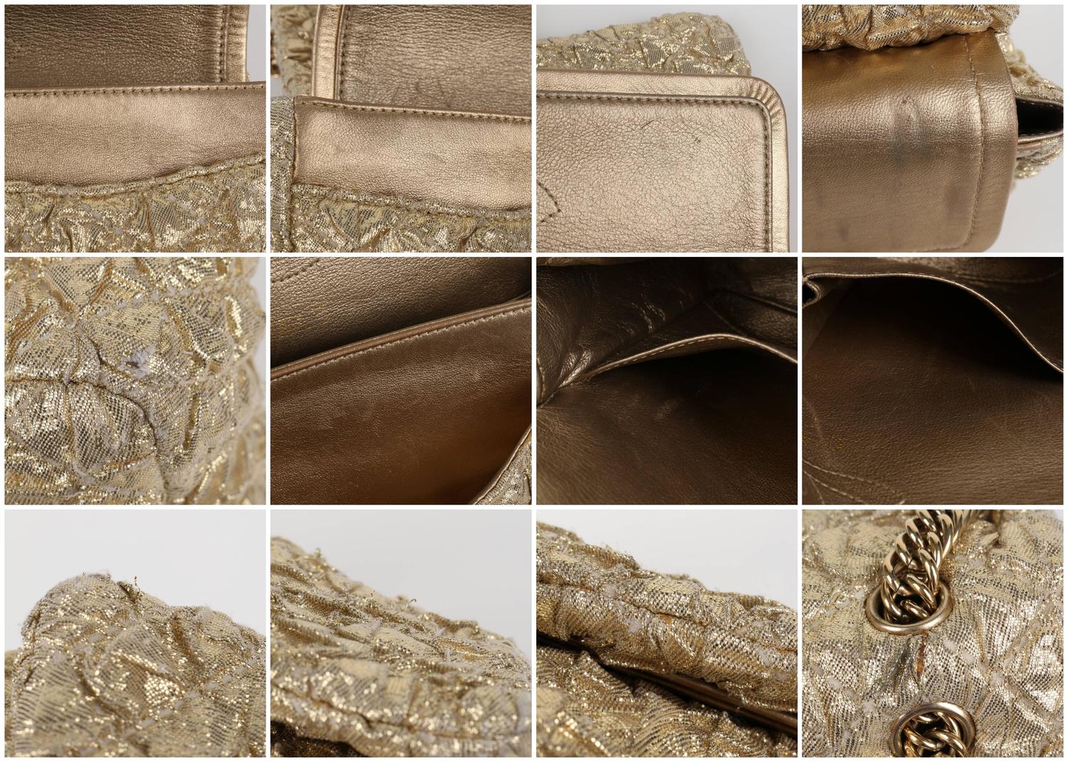 CHANEL Ltd Ed. c.2008 Cruise Gold Lame Quilted 2.55 Double Flap Bag ...