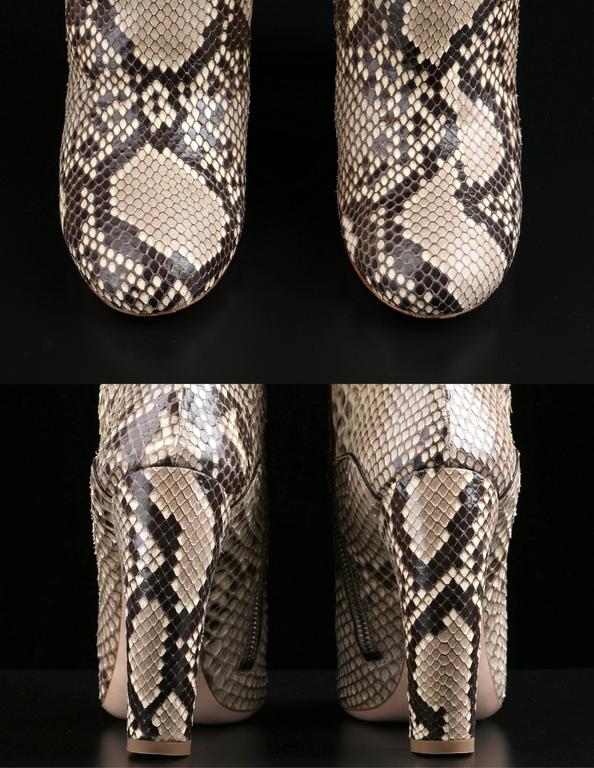 MIU MIU PRADA "ROCCIA" Genuine Python Snakeskin Knee High Heeled Boots ...