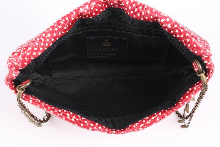 LANVIN "Mai Tai" Red Genuine Python Snakeskin Envelope Clutch Handbag ...