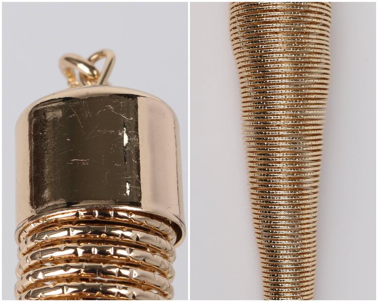 VERSACE c.1980's Ugo Correani Large Gold Coil Spring Statement Necklace ...