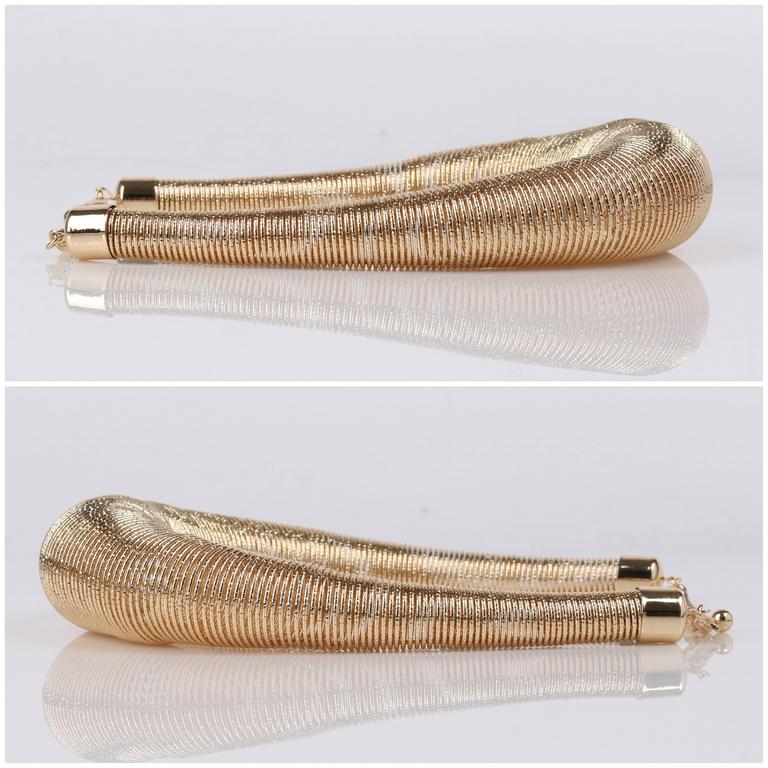 VERSACE c.1980's Ugo Correani Large Gold Coil Spring Statement Necklace ...