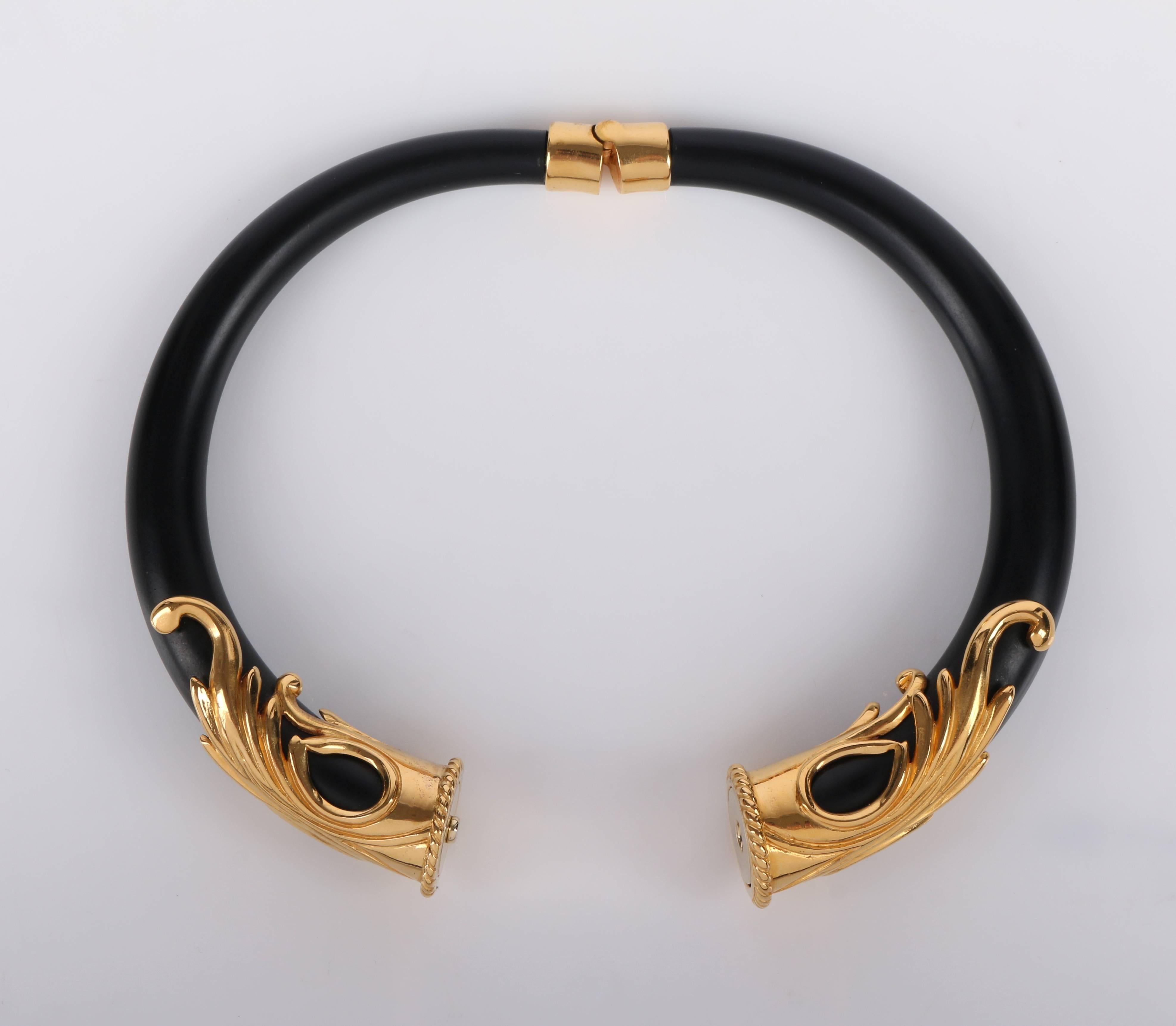 INNA CYTRINE Paris c.1990's Statement Gold Black Earrings Choker ...