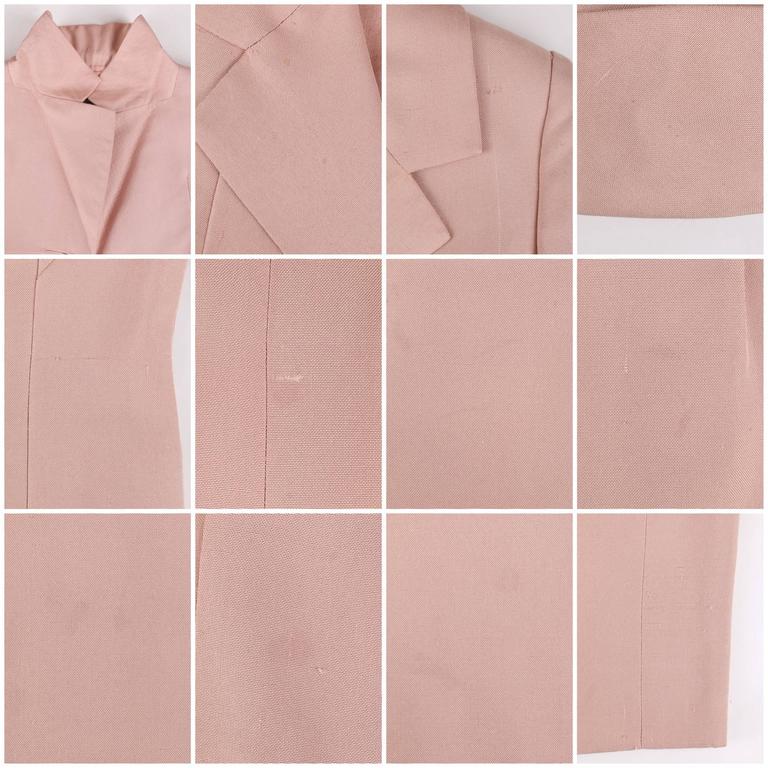 CHRISTIAN DIOR c.1990 Haute Couture 2 Piece Pink 100% Silk Blazer Skirt ...
