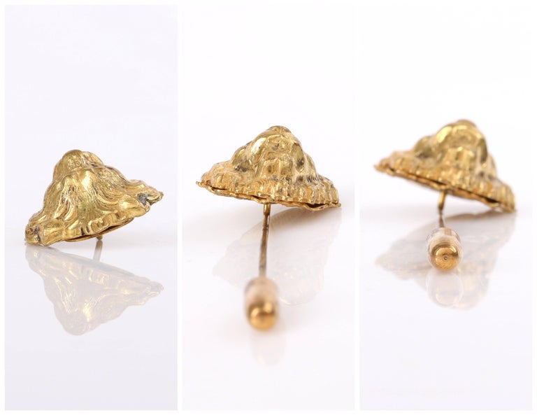 MIRIAM HASKELL c.1950's Gold 3-D Leo Lion Head Lapel Brooch Hat Stick ...