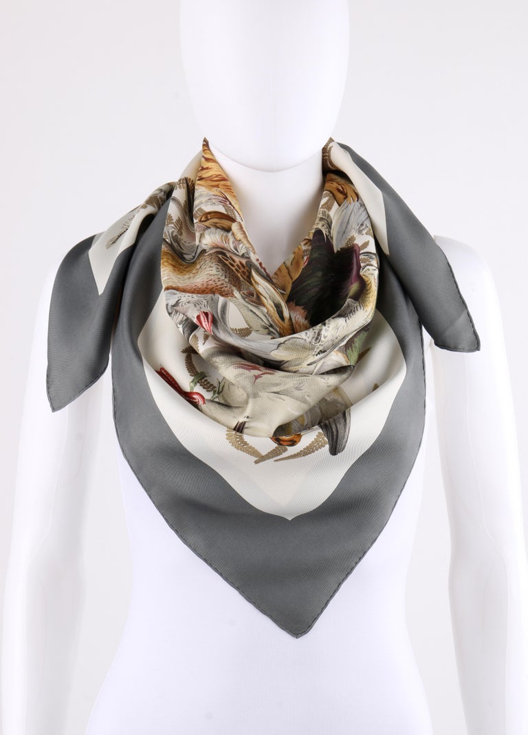 HERMES Henri de Linares c.1966 "Gibiers" Rabbit and Bird Hunting Motif ...