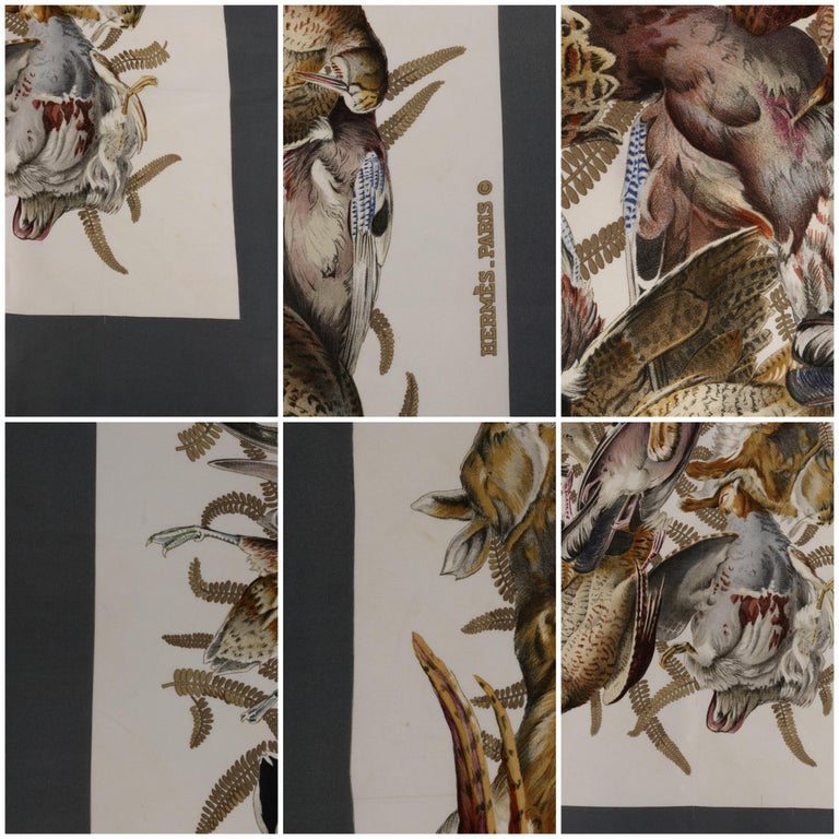 HERMES Henri de Linares c.1966 "Gibiers" Rabbit and Bird Hunting Motif ...