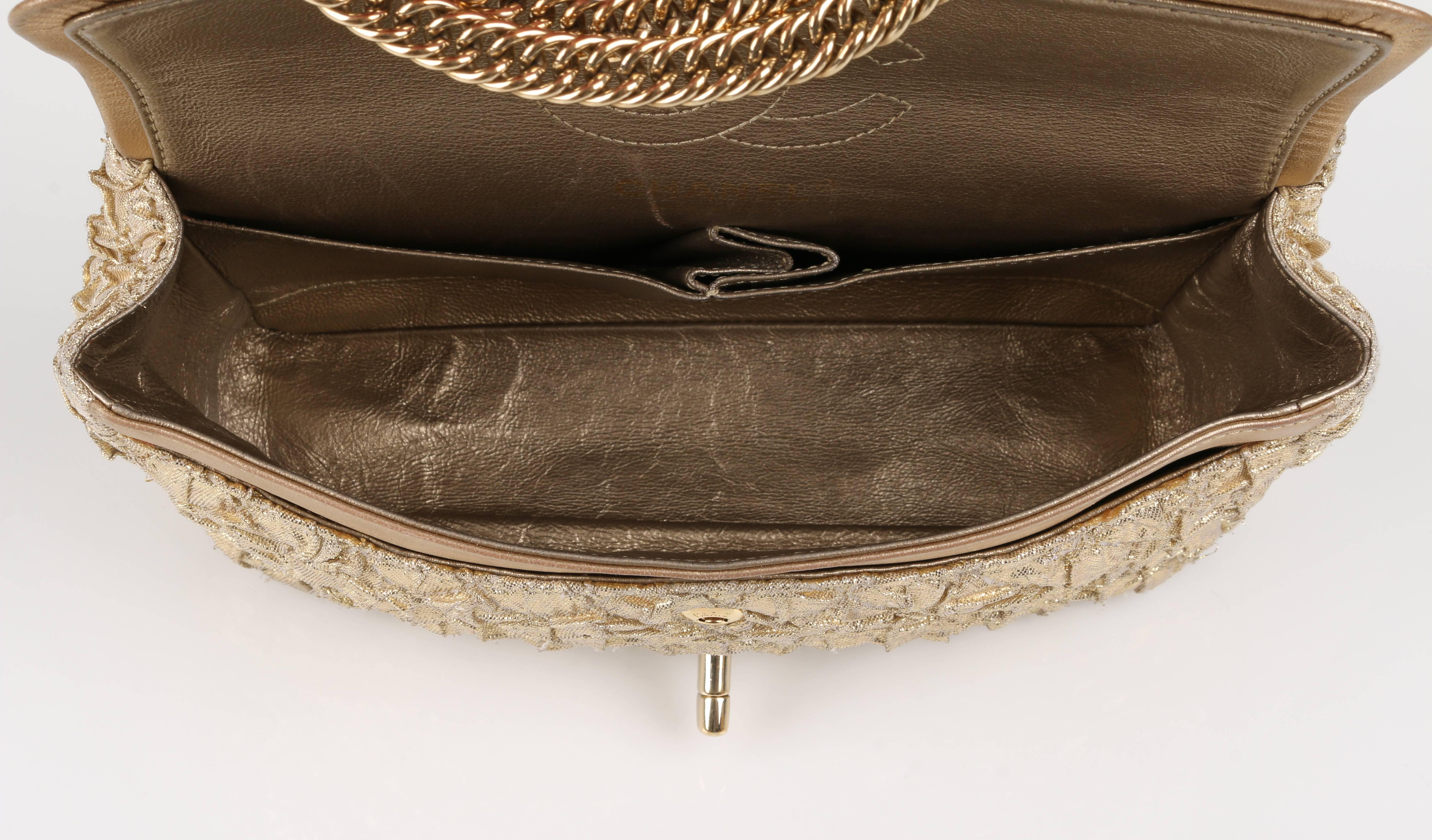 CHANEL Ltd Ed. c.2008 Cruise Gold Lame Quilted 2.55 Double Flap Bag ...