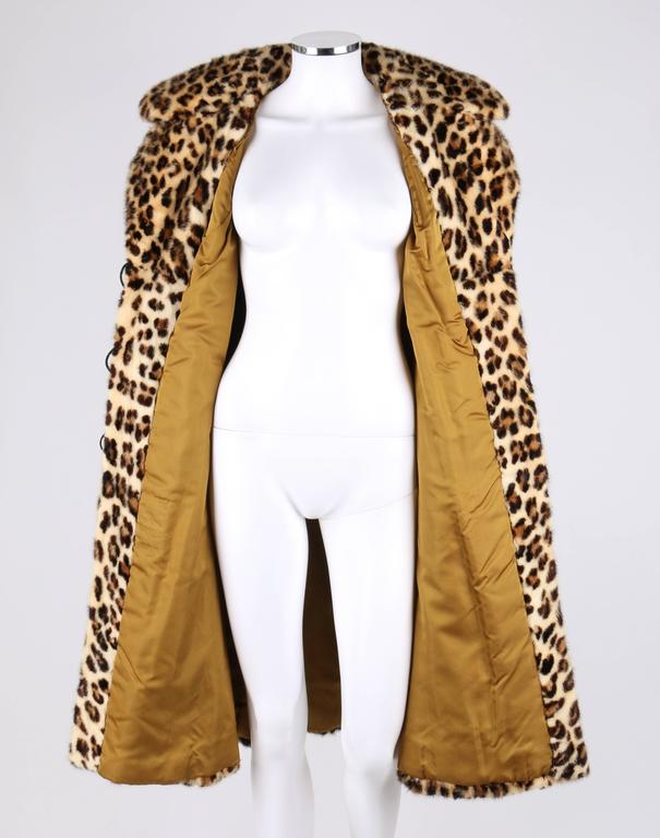 FURS BY WILIBEL Genuine Mink With Leopard Animal Print Princess Coat ...