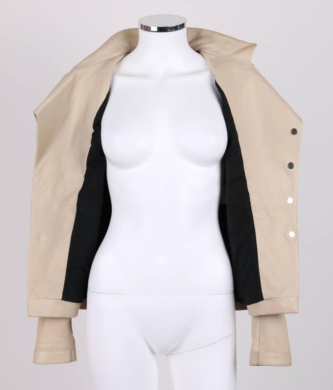 BALENCIAGA Pre-Fall 2010 Beige Lambskin Leather Asymmetrical Closure ...