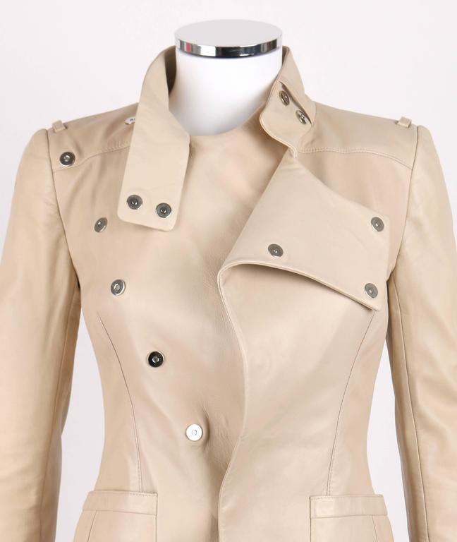 BALENCIAGA Pre-Fall 2010 Beige Lambskin Leather Asymmetrical Closure ...