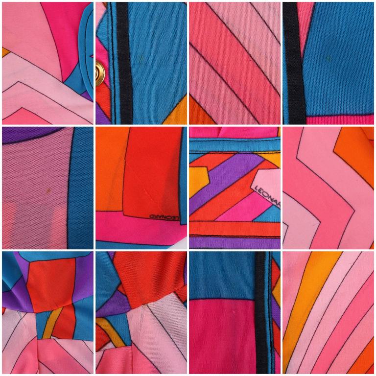 LEONARD Paris c.1973 Fashion Multicolor Geometric Signature Print ...