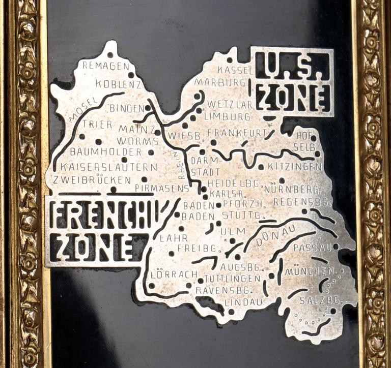 c.1940's Post WWII Allied Occupied Germany Map Brass Camera Compact For ...