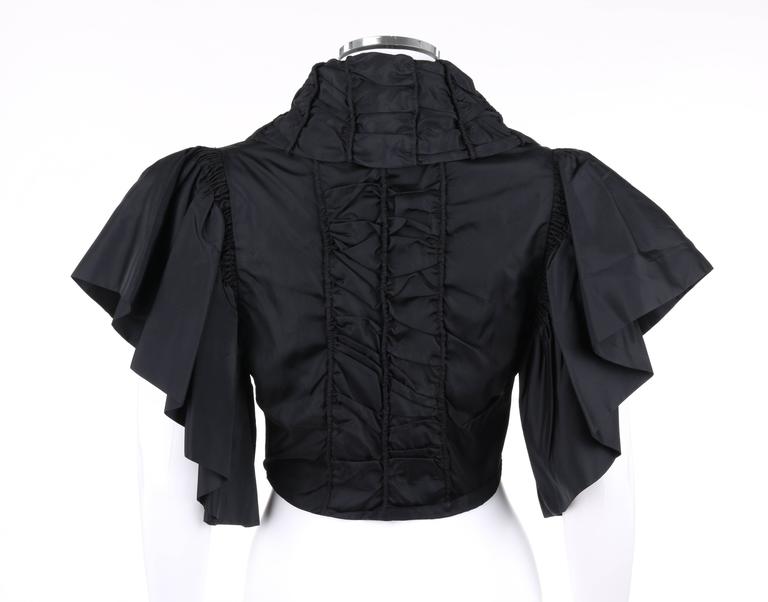 JEAN PATOU Adaptation c.1930's Black Silk Jacket Ruffled Capelet For ...