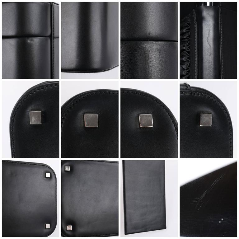 GUCCI Black Genuine Leather Structured Train Case Cosmetic Travel Bag ...