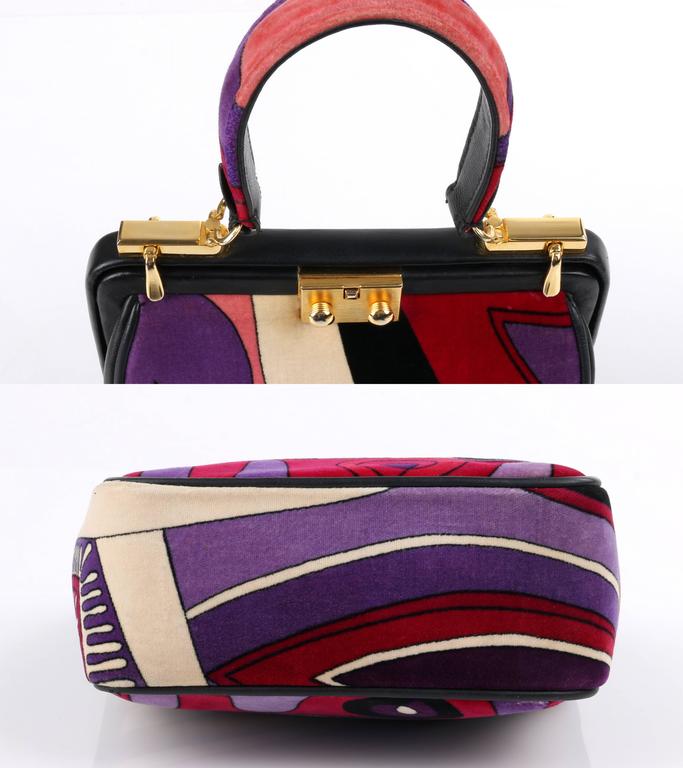 EMILIO PUCCI c.1964 "Taitù" Signature Print Multicolor Velvet and ...
