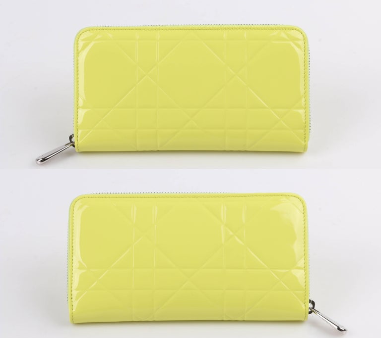 DIOR S/S 2012 "Tutti Dior" Neon Yellow Cannage Patent Leather "Voyageur ...