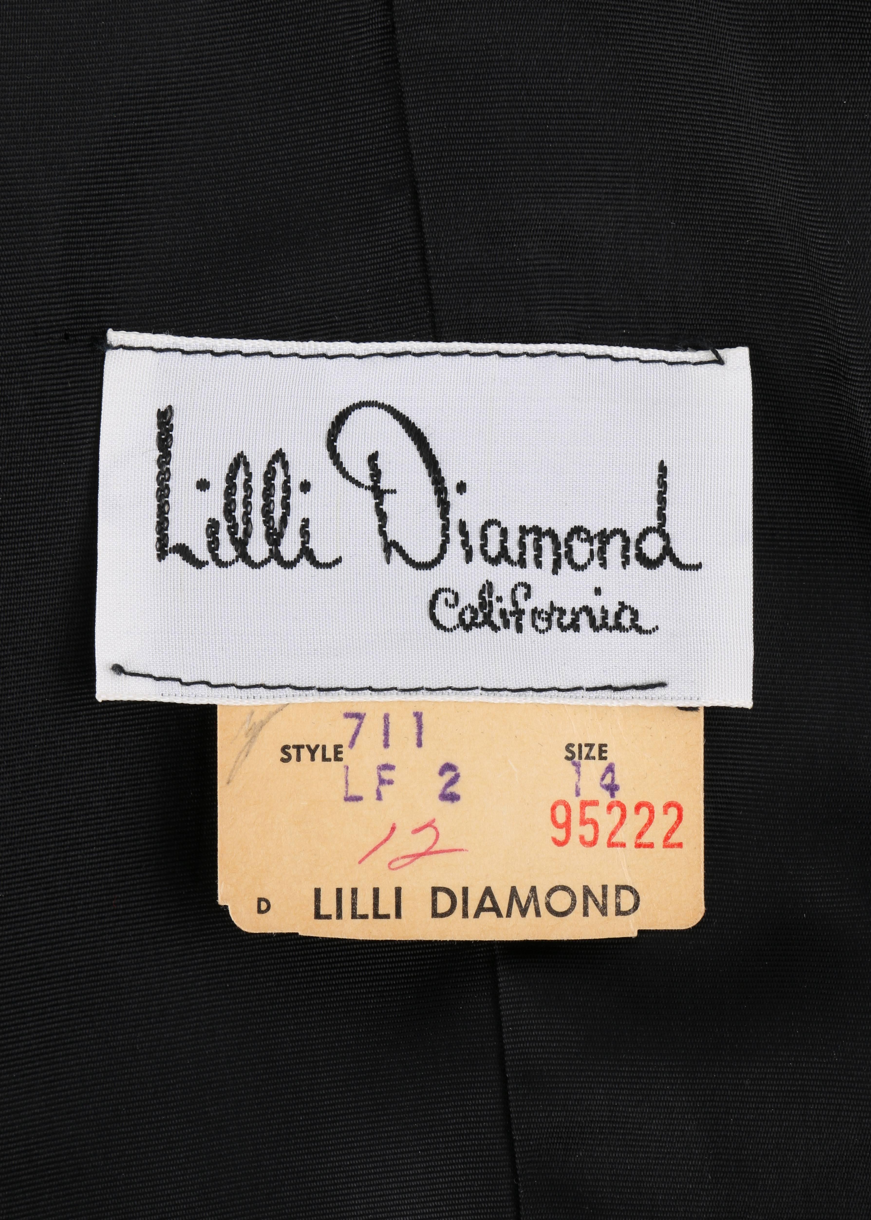 LILLI DIAMOND c.1970's Black Wool Sheer Silk Bishop Sleeve Shift ...