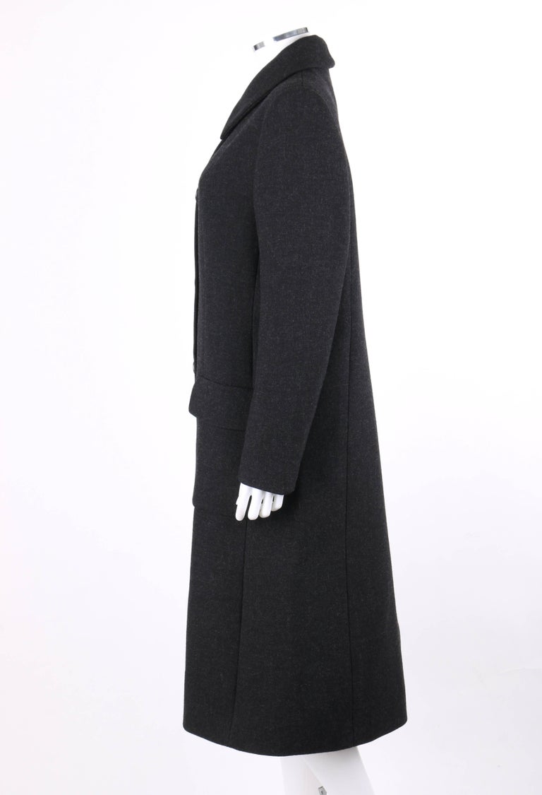 GIVENCHY Couture A/W 1998 ALEXANDER McQUEEN Charcoal Gray Wool Coat ...