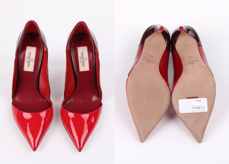 VALENTINO Garavani A/W 2013 Red Tri-color Patent Leather Scalloped ...