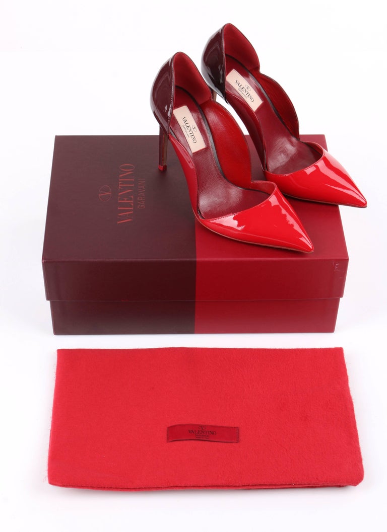 VALENTINO Garavani A/W 2013 Red Tri-color Patent Leather Scalloped ...
