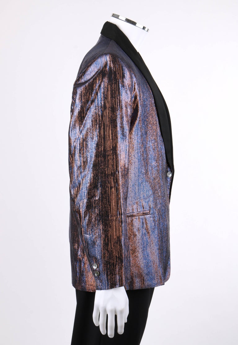 TOWNCRAFT CLOTHES c.1960's Iridescent Metallic Lame Tuxedo Smoking ...
