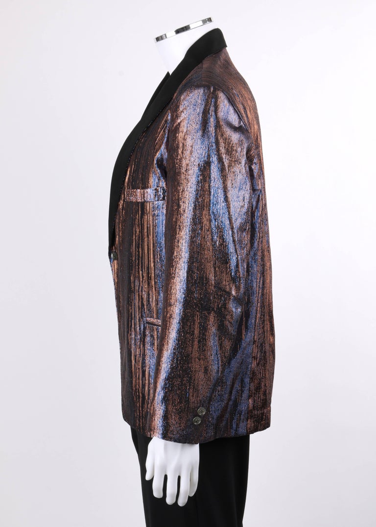 TOWNCRAFT CLOTHES c.1960's Iridescent Metallic Lame Tuxedo Smoking ...