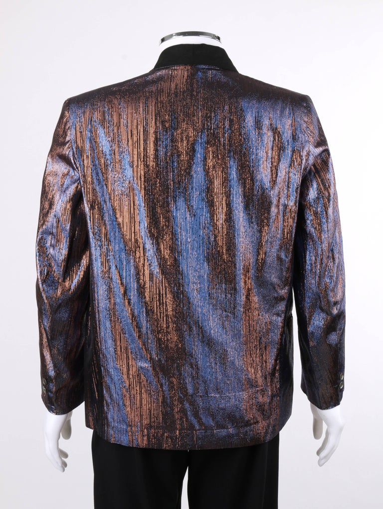 TOWNCRAFT CLOTHES c.1960's Iridescent Metallic Lame Tuxedo Smoking ...
