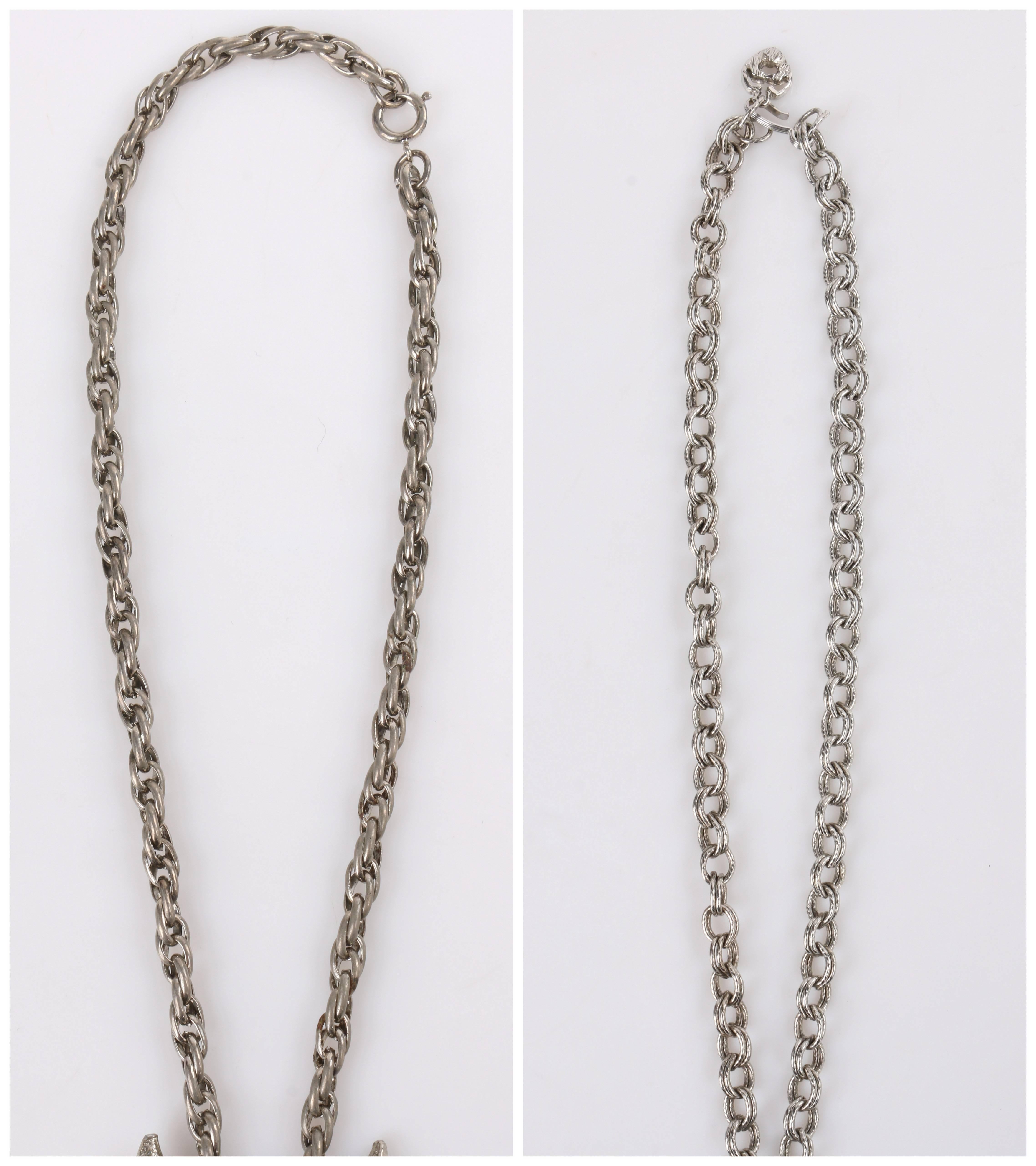 JULIANA D&E c.1970s 2 Pc Silver Donkey and Elephant Pendant Statement ...