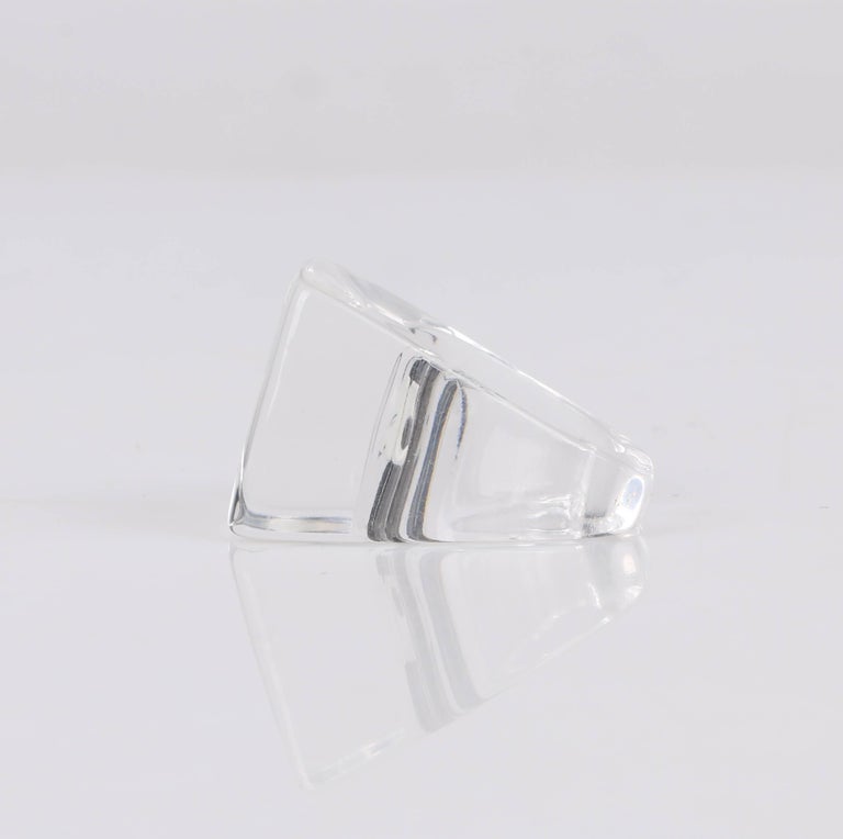 COURREGES c.1970's Clear Lucite "AC" Monogram Ice Cube Statement Ring ...