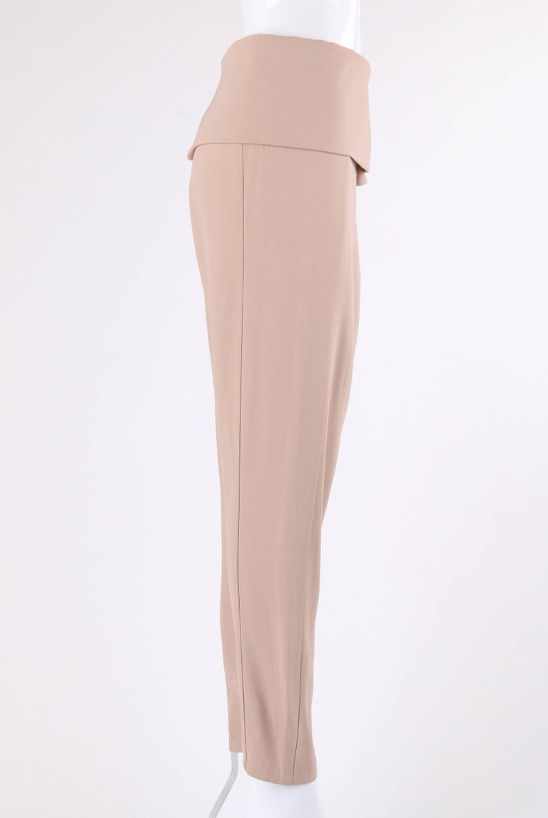 ALEXANDER McQUEEN Resort 2011 Khaki Crepe Fold Over Cropped Harem Pants ...