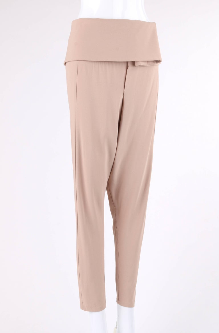 ALEXANDER McQUEEN Resort 2011 Khaki Crepe Fold Over Cropped Harem Pants ...