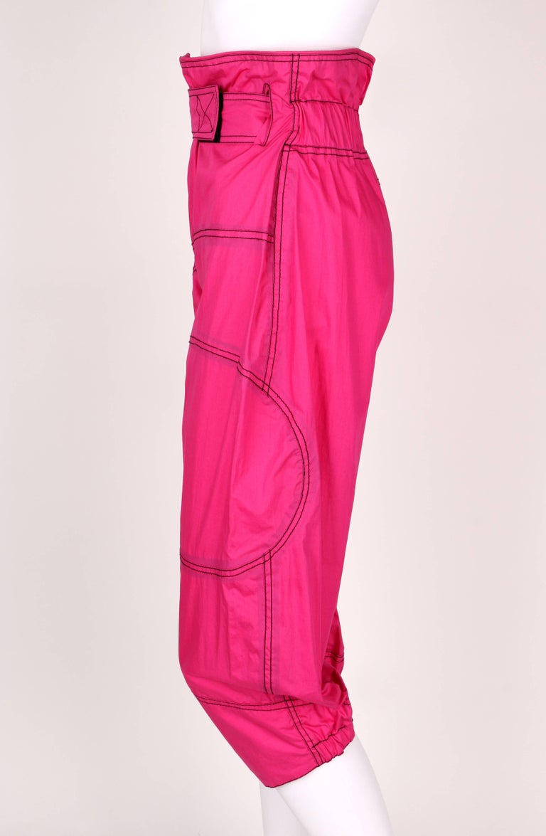 EMILIO PUCCI Bright Pink Highwaisted Windbreaker Capri Pants For Sale ...