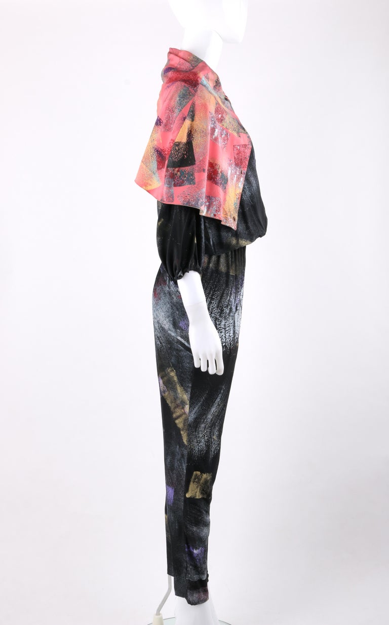 CHIA JEN JENNIFER MACKEY Hand Printed Silk Art To Wear Jumpsuit OOAK ...