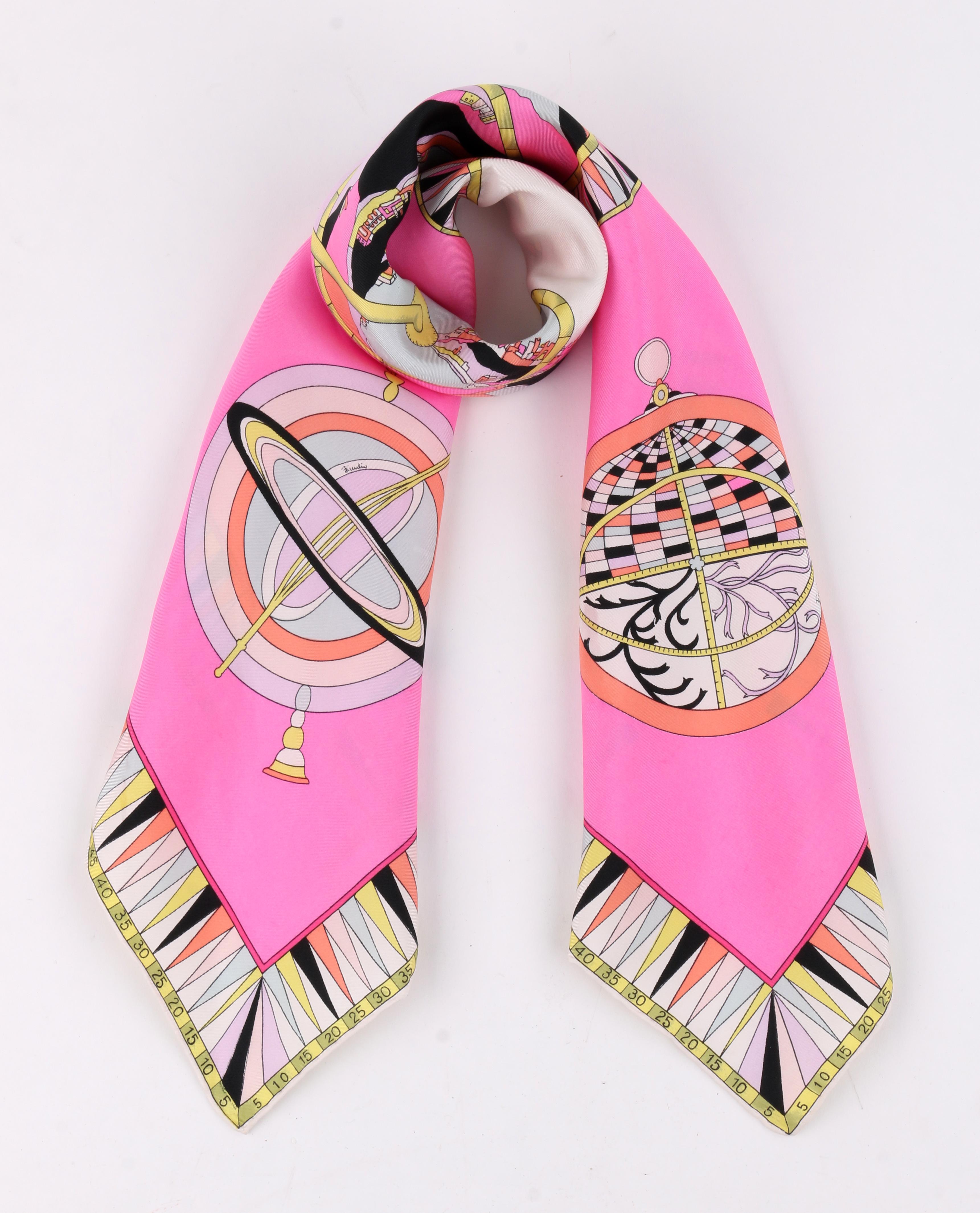 EMILIO PUCCI c.1966 "Monte Carlo A Cent Ano" Centennial Print Silk ...