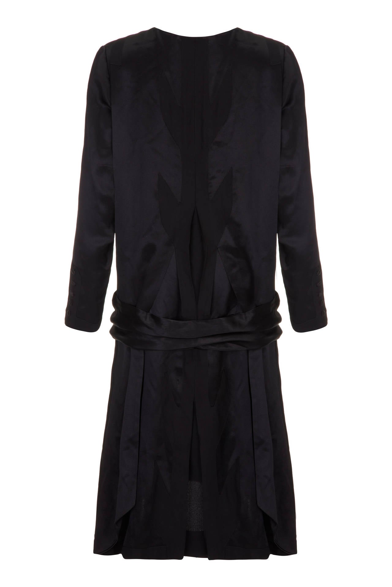 1920s Black Satin Flapper at 1stDibs